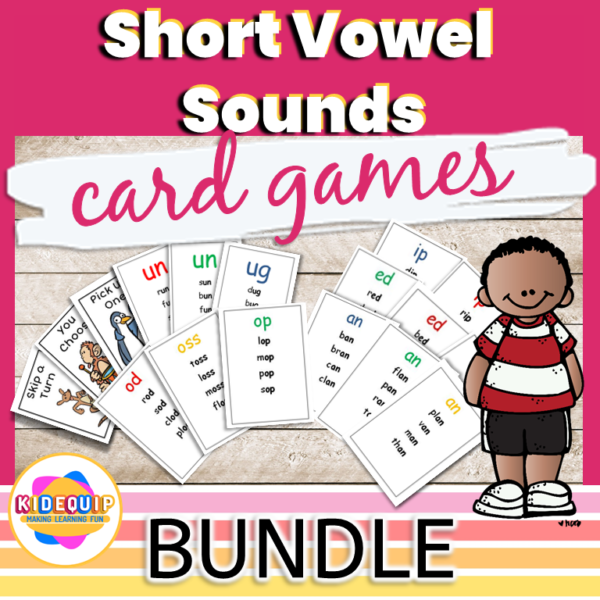 Short Vowel Sounds Card Game BUNDLE - Kidequip
